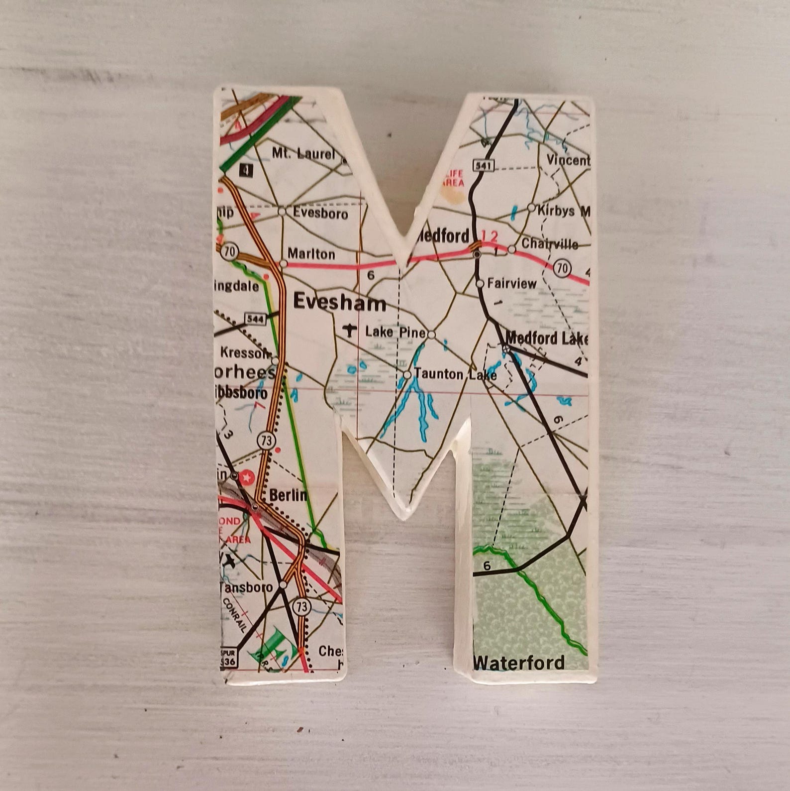 HOME Word Sign, Hand Painted White Paper Mache Letters Decoupaged With ...