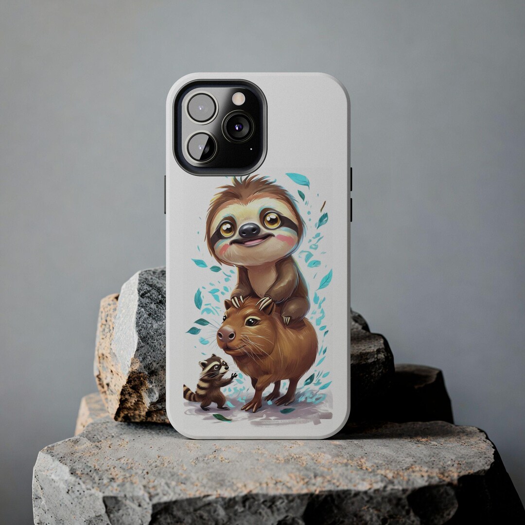 Cute Animal Phone Case - Sloth & Capybara Design, Fun Gift for Animal ...