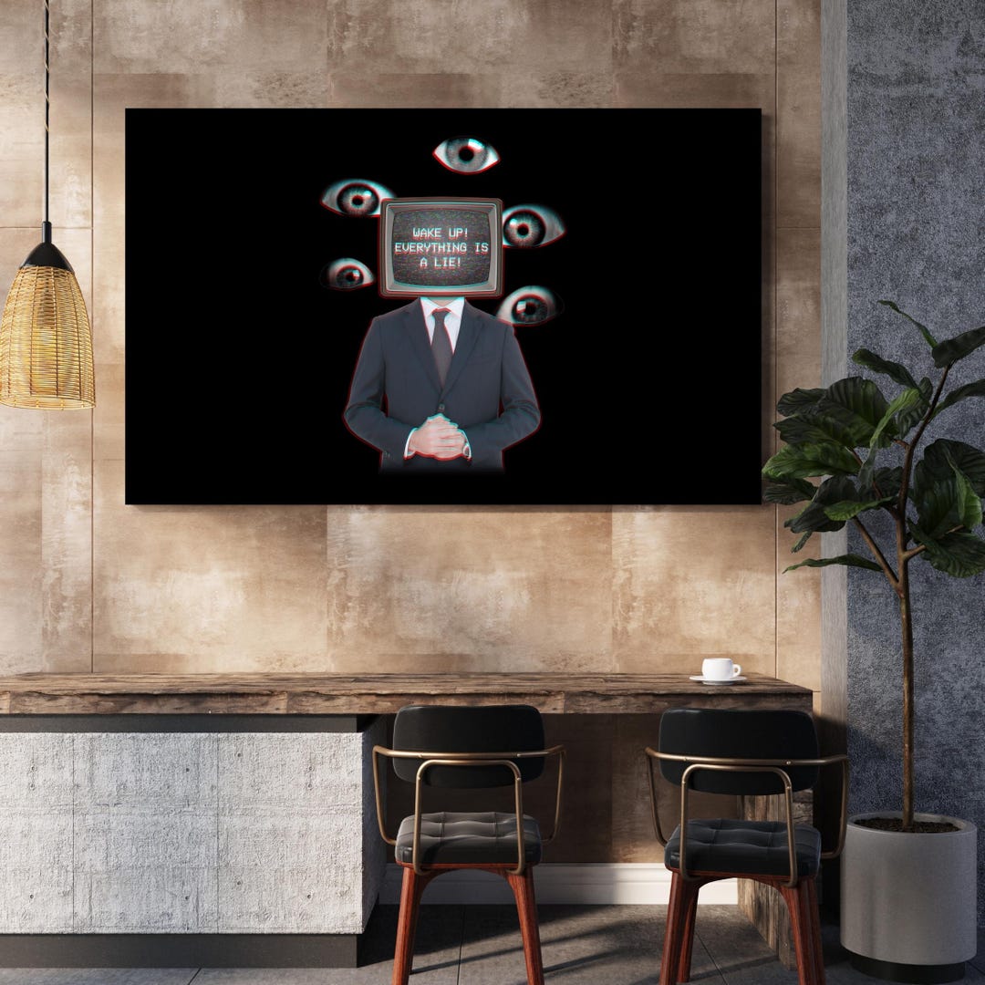 Weirdcore Eyes Pop Art Canvas, Surreal Wall Decor, Modern Home Art - Etsy