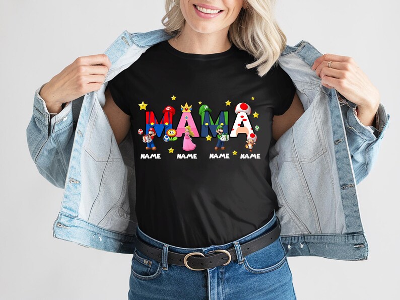Custom Super Mario Mama Png, Mario Png, Mario Mom Png, Family Vacation ...