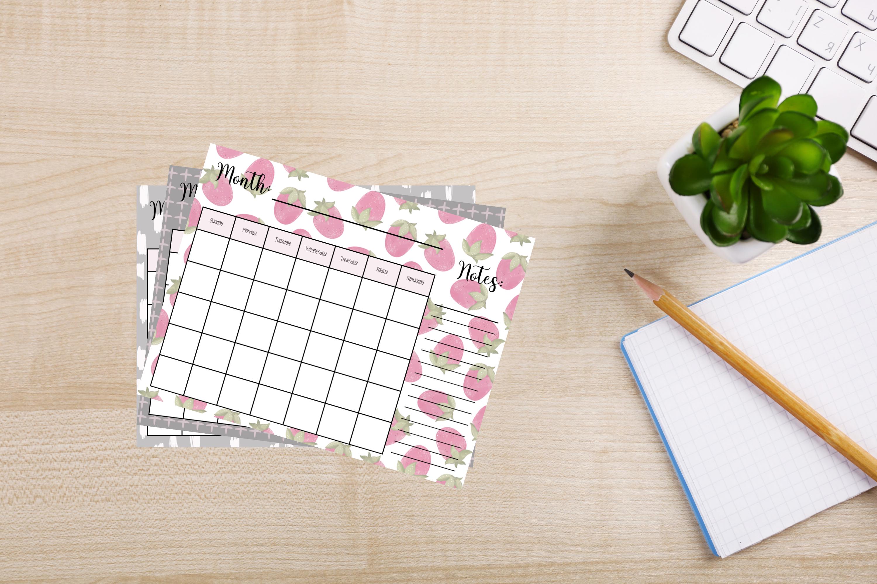 Printable Blank Monthly Calendar | 12-month Undated Calendar With Fun ...