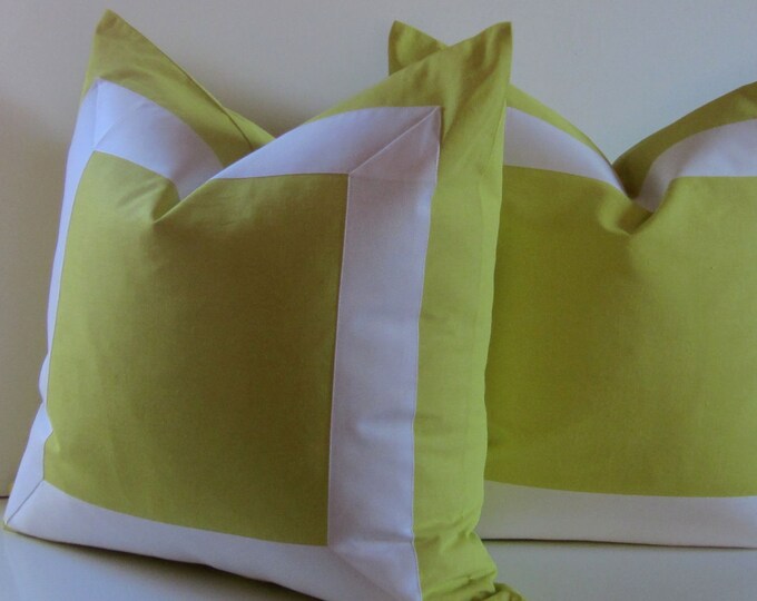 Set of Two Citron Pillows 20 22 or 24 Inch Decorative - Etsy