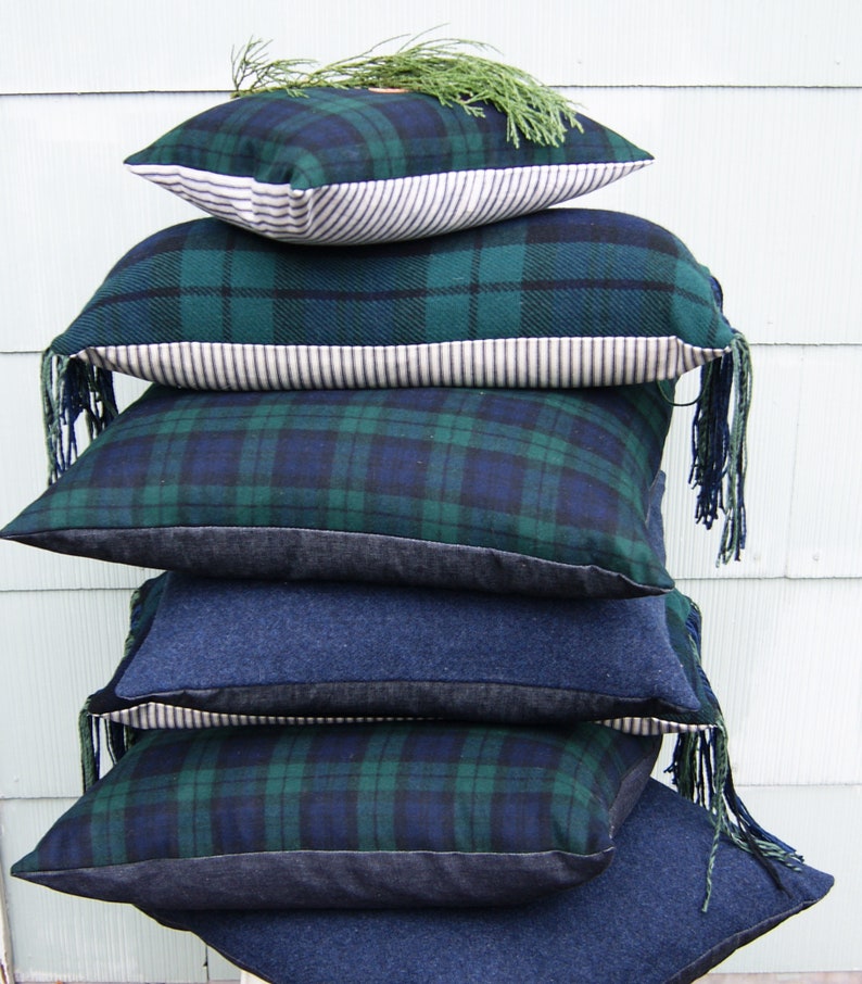 Plaid Wool Pillow Cover Assorted Pillow Covers Euro Sham - Etsy