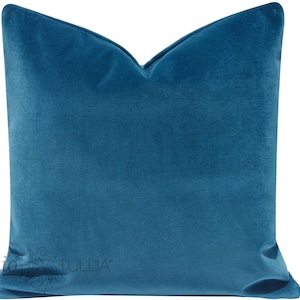 Teal Velvet, Cyan Blue, Custom Sizes, Cotton Velvet, Studio Tullia ...