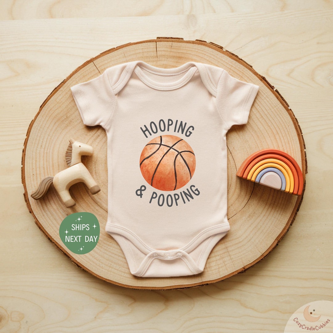 Funny Basketball Baby Onesie®, Hooping & Pooping Bodysuit, Natural Baby ...
