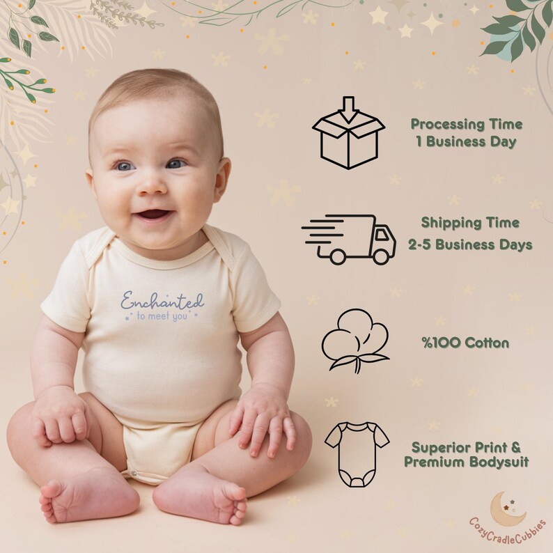Enchanted to Meet You Baby Onesie®, Whimsical Newborn Outfit, Cute Baby ...