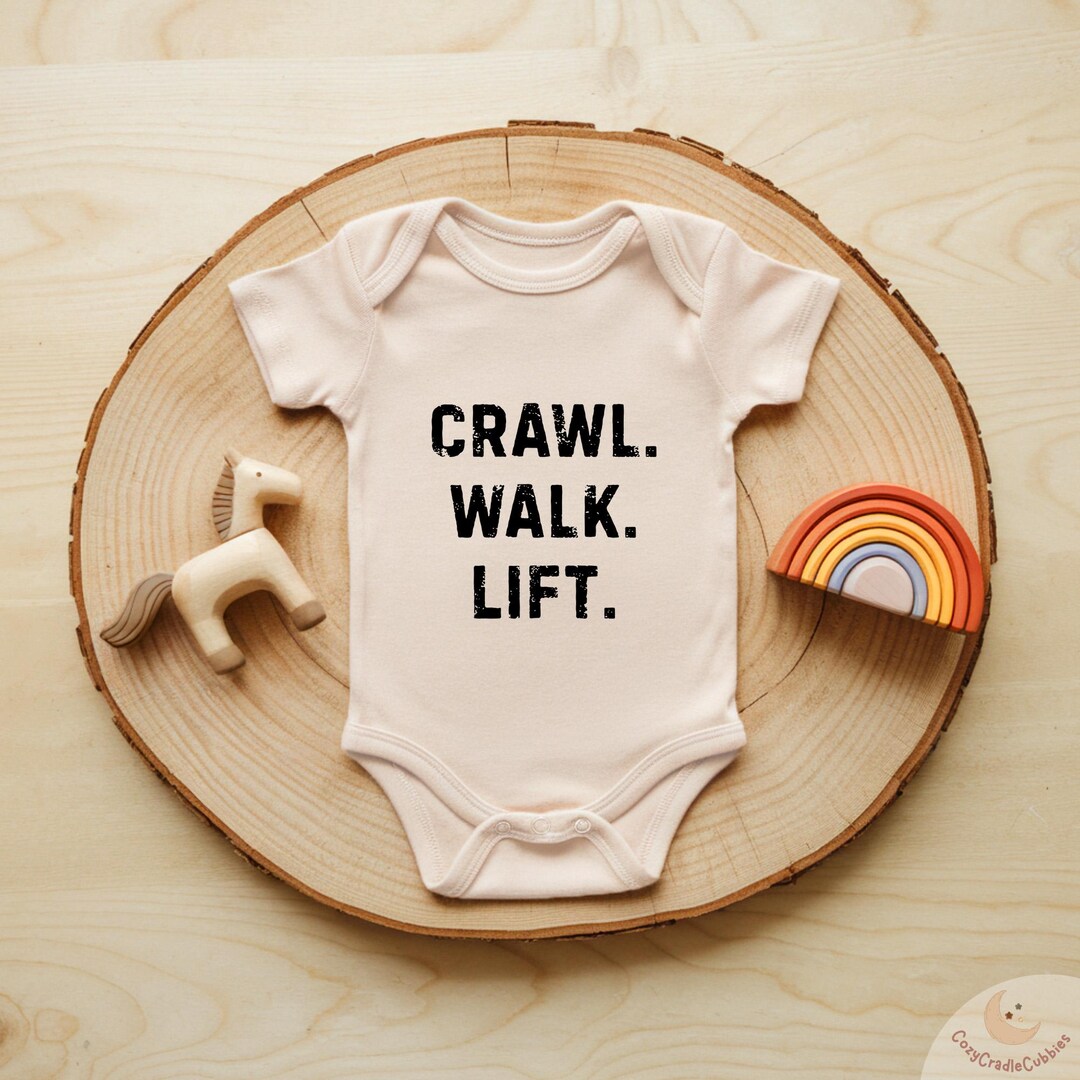 Crawl Walk Lift Baby Onesie® Brand, Funny Gym Bodysuit, Fitness ...