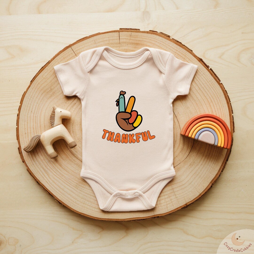 Thankful Baby Onesie® Brand Thanksgiving Bodysuit Cute Fall Themed Baby ...