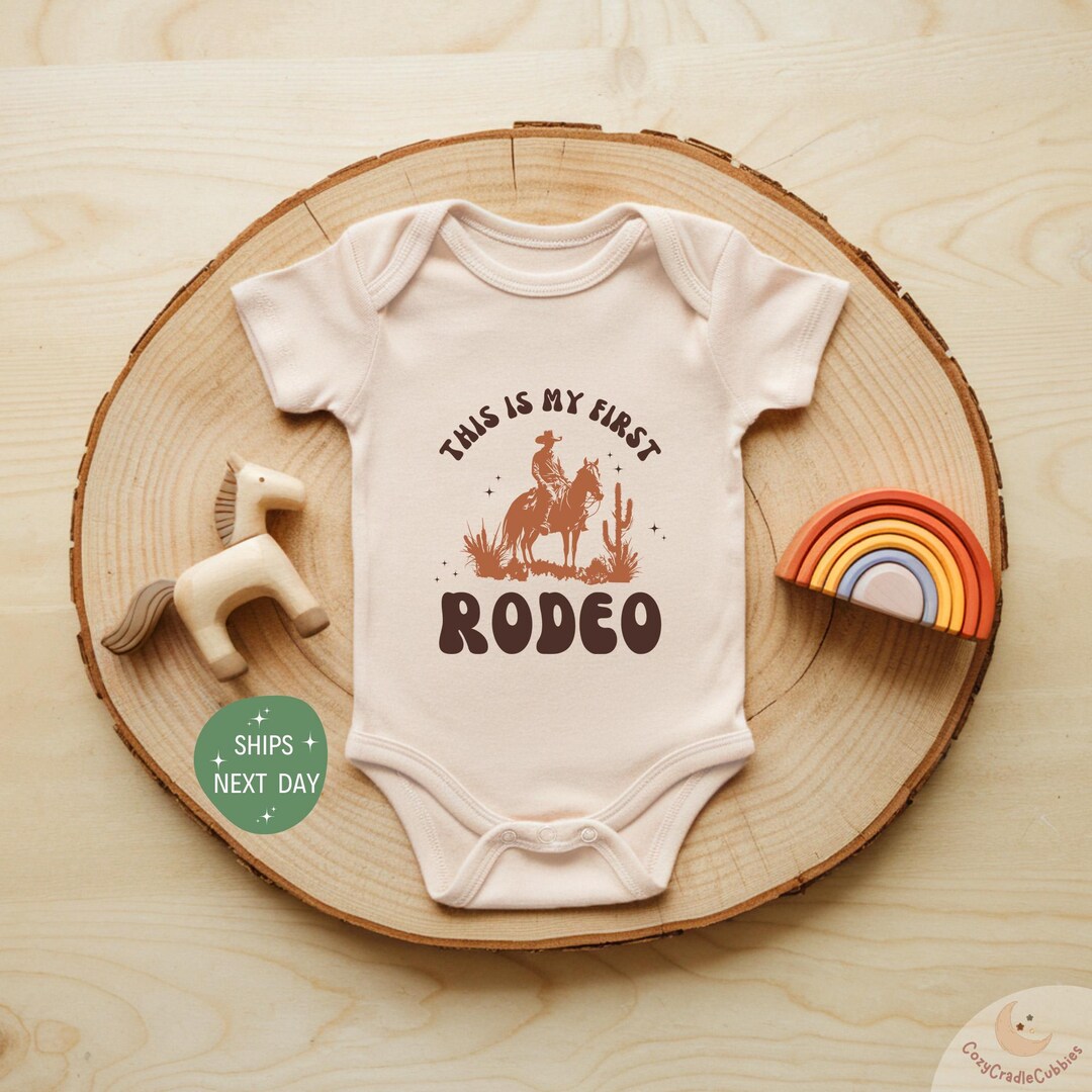 This is My First Rodeo Onesie®, Retro Rodeo Baby Bodysuit, Cowboy ...