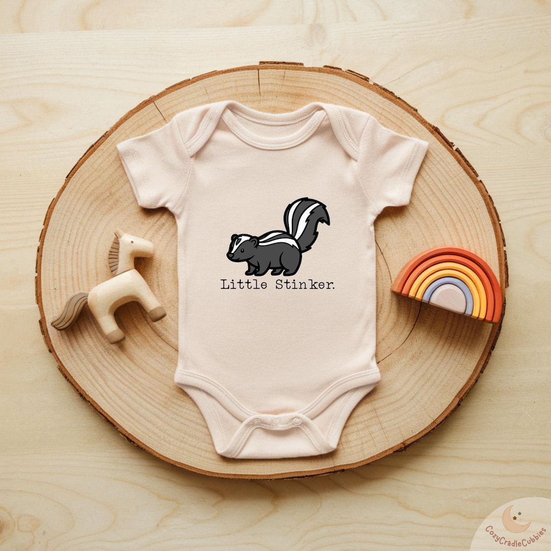 Little Stinker Baby Onesie® Brand Funny Skunk Bodysuit Cute Woodland ...
