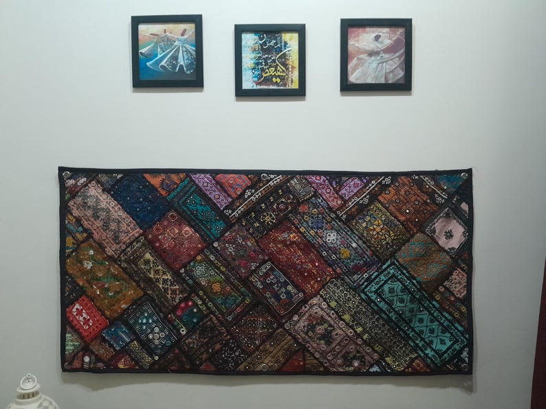 Ralli - Cultural Wall Art, Native Sindhi Patchwork Tapestry for Room ...