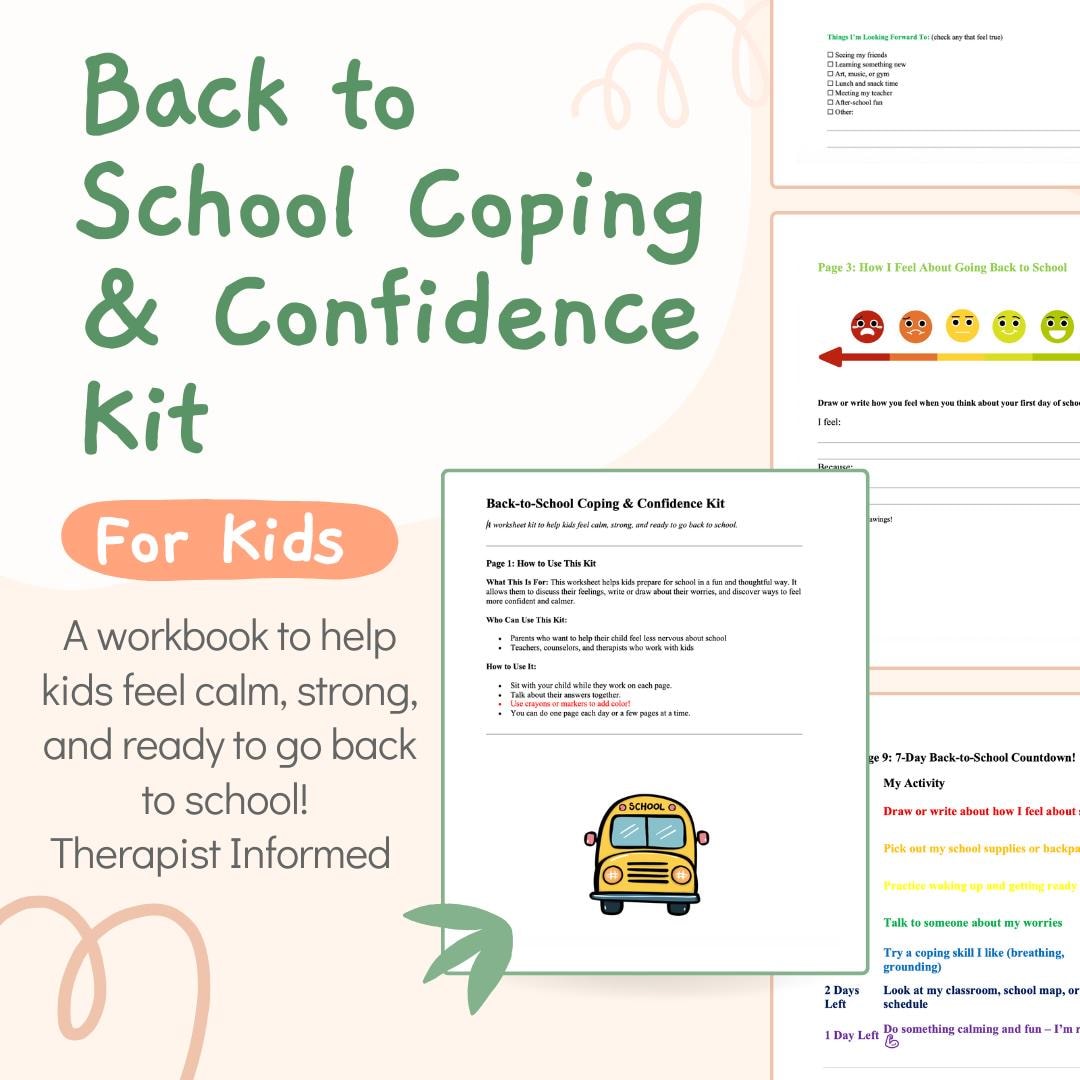 Back-to-school Coping & Confidence Kit for Kids | Printable Worksheet ...