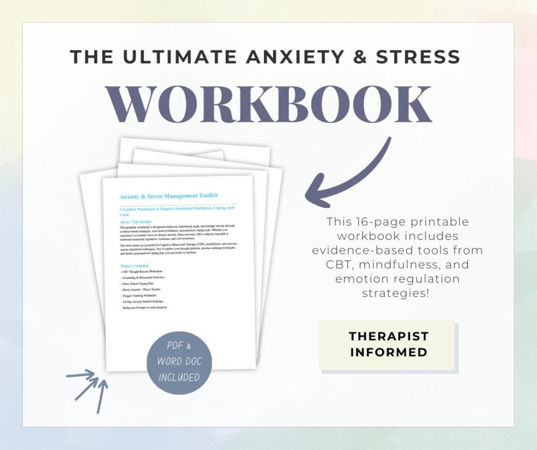 The Ultimate Anxiety & Stress Workbook-cbt Thought Record, Panic Coping ...