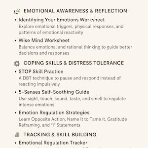Emotional Regulation & DBT Coping Skills Workbook Learn to Manage ...