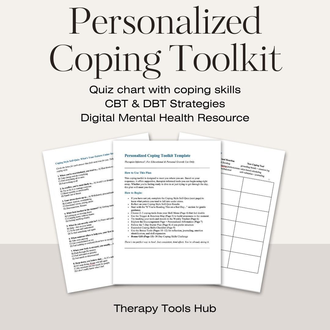 Personalized Coping Skills Toolkit: CBT & DBT Workbook (digital PDF ...