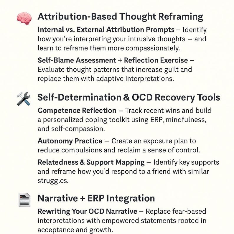 Harm OCD Recovery Workbook | CBT Therapy Worksheets (printable PDF) - Etsy