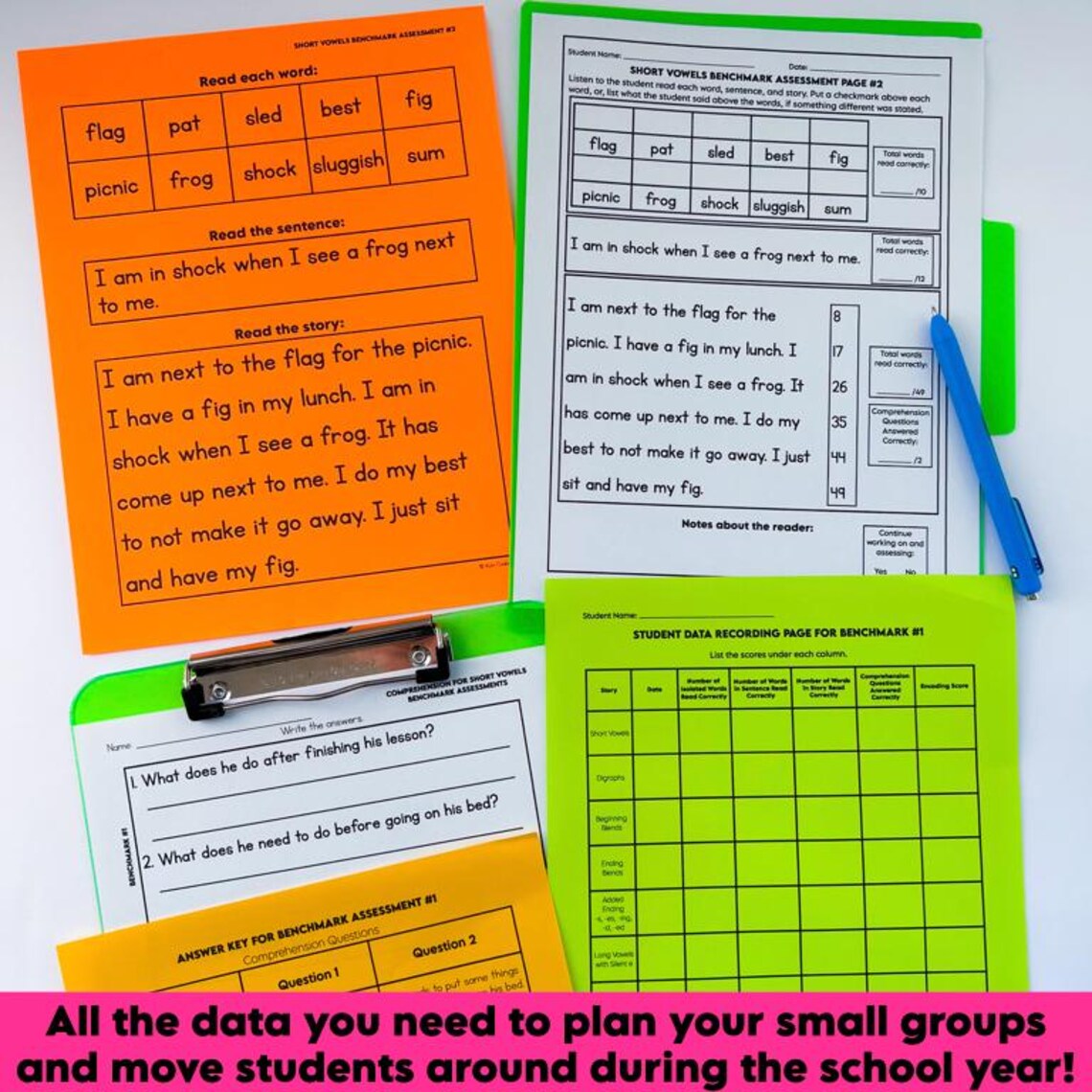 2nd Grade Phonics Assessments Progress Monitoring Fluency Tracking ...