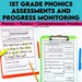 1st Grade Phonics Assessments Progress Monitoring Fluency Tracking ...