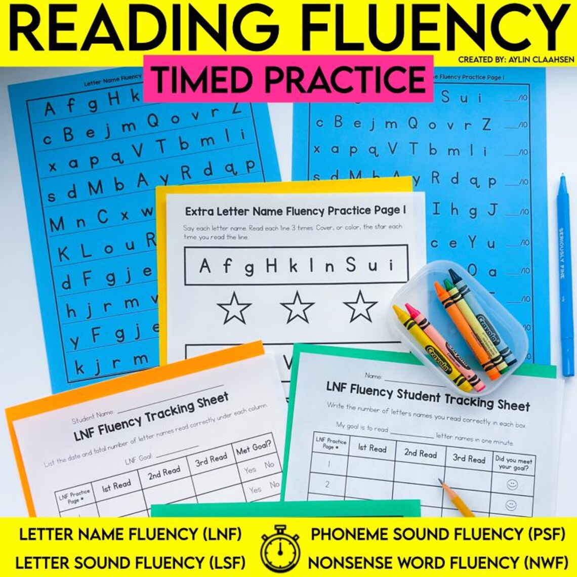 Kindergarten Reading Fluency Practice: Letter, Sound, & Word ...