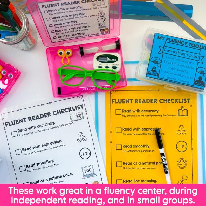 Reading Fluency Checklists and Toolkits Practice Activities Centers ...