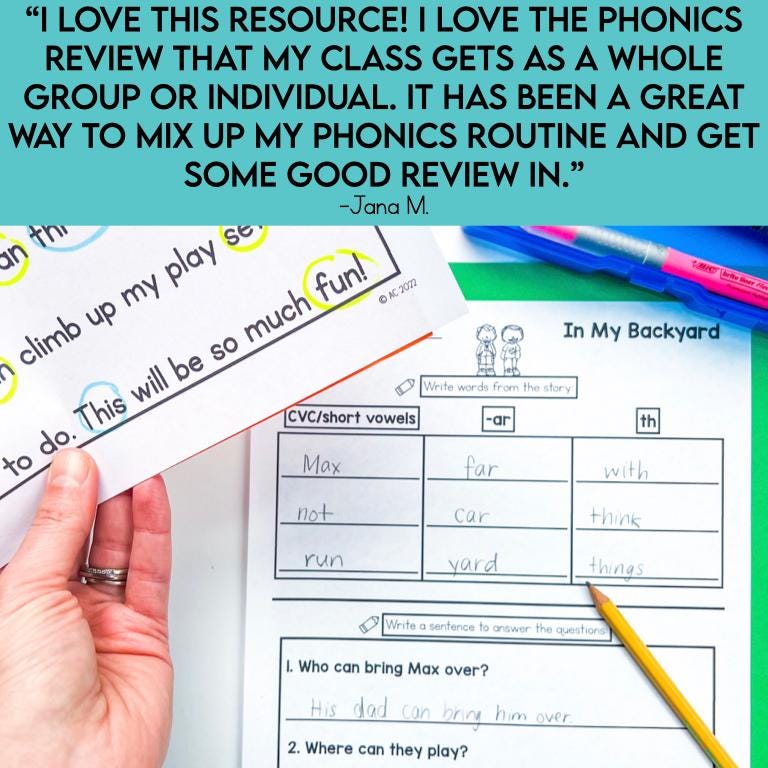 1st 2nd Grade Phonics Reading Comprehension Passages and Questions ...