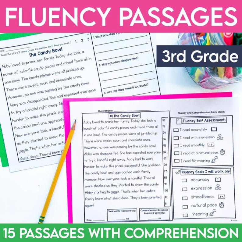 3rd Grade Reading Fluency Passages With Comprehension Questions ...