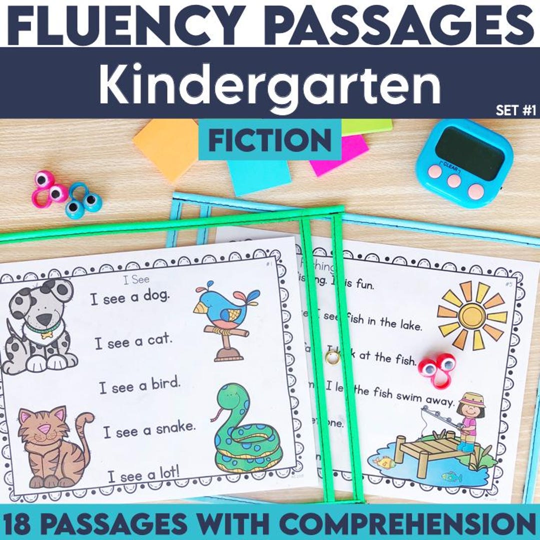 Kindergarten Reading Fluency Passages Timed With Comprehension ...