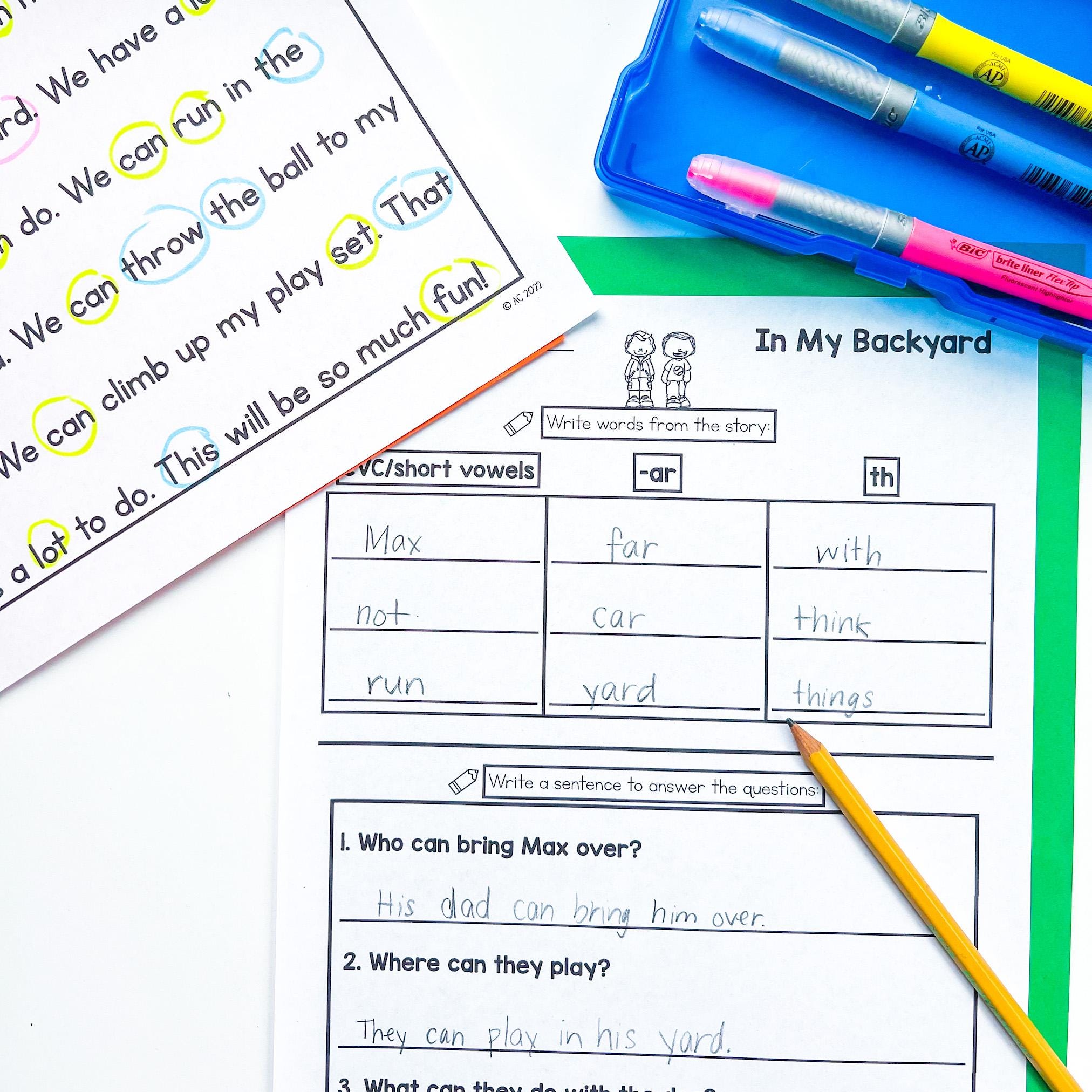 1st 2nd Grade Phonics Reading Comprehension Passages and Questions ...