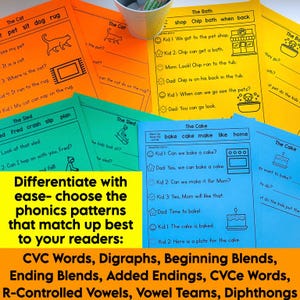 Decodable Readers Theatre Plays Phonics Scripts CVC Digraphs Cvce ...