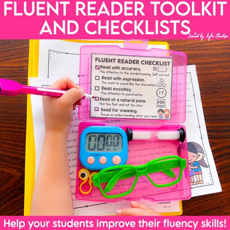 Reading Fluency Checklists and Toolkits Practice Activities Centers ...