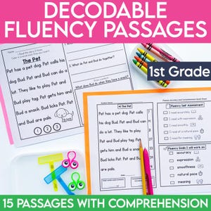 1st Grade Decodable Reading Fluency Passages With Comprehension ...