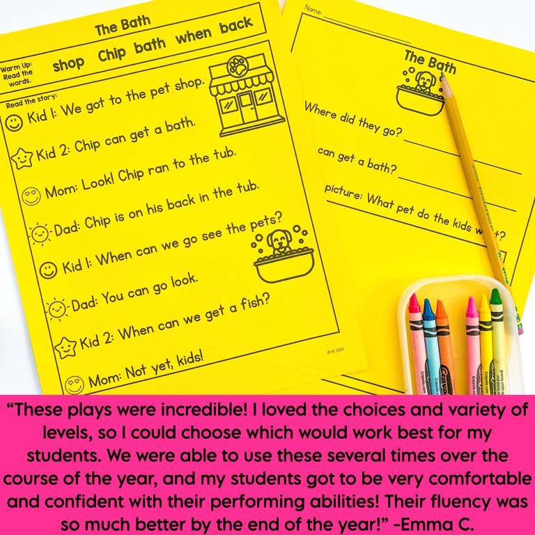 Decodable Reader's Theatre Plays: Phonics Scripts (PDF Download) - Etsy