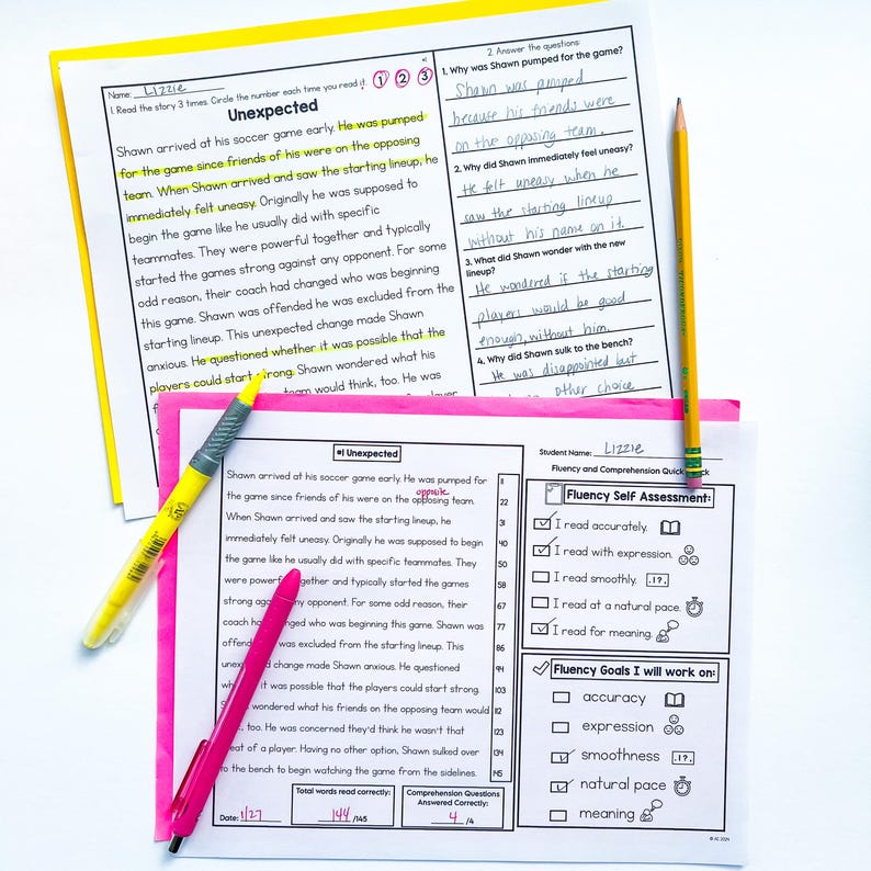 5th Grade Reading Fluency Passages With Comprehension Questions ...