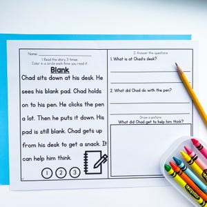 1st Grade Decodable Reading Fluency Passages With Comprehension ...