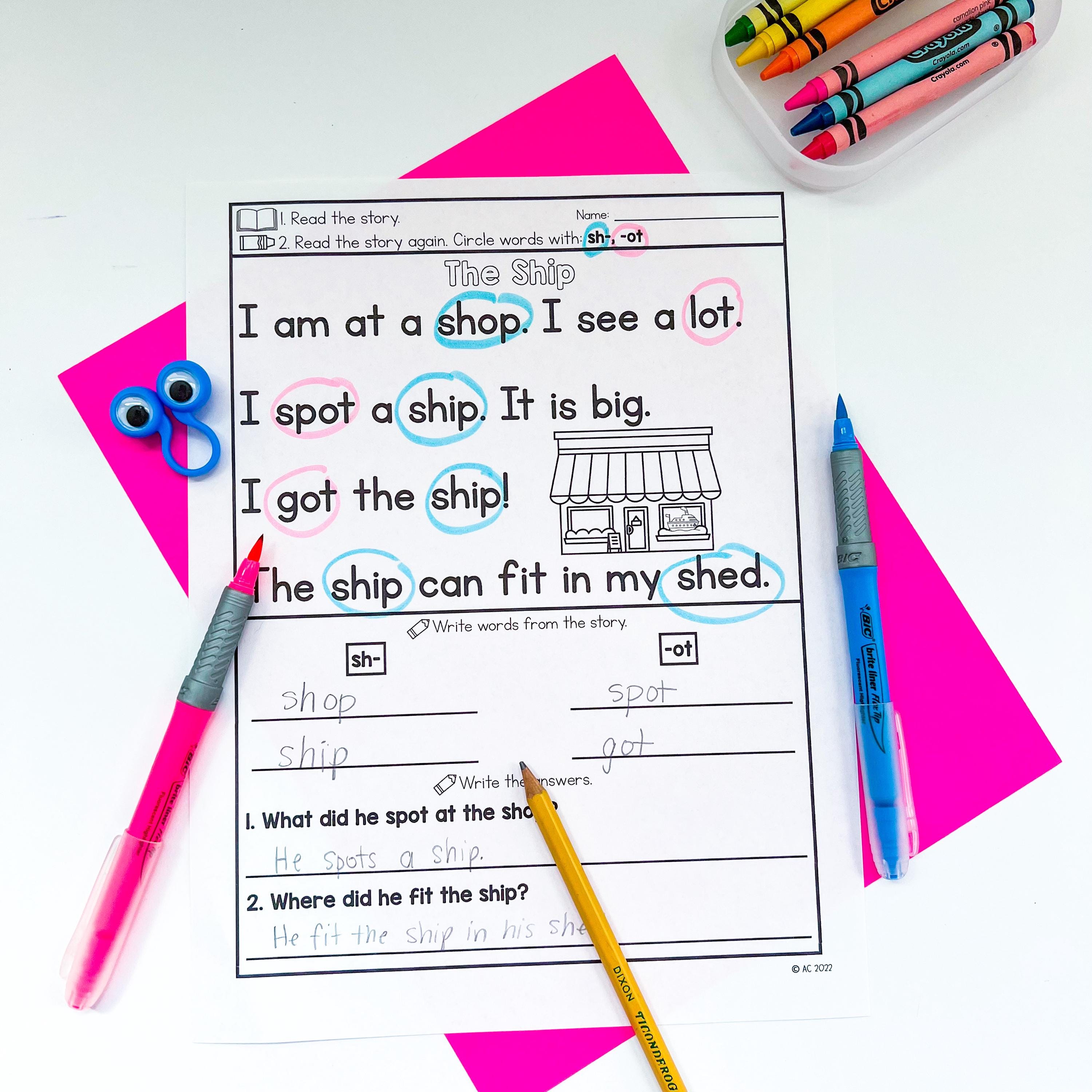 Kindergarten 1st Grade Phonics Focused Review Reading Passages With ...