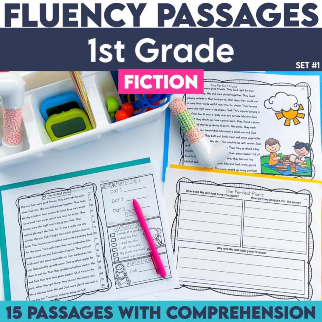 1st Grade Timed Reading Fluency Passages With Comprehension Questions ...