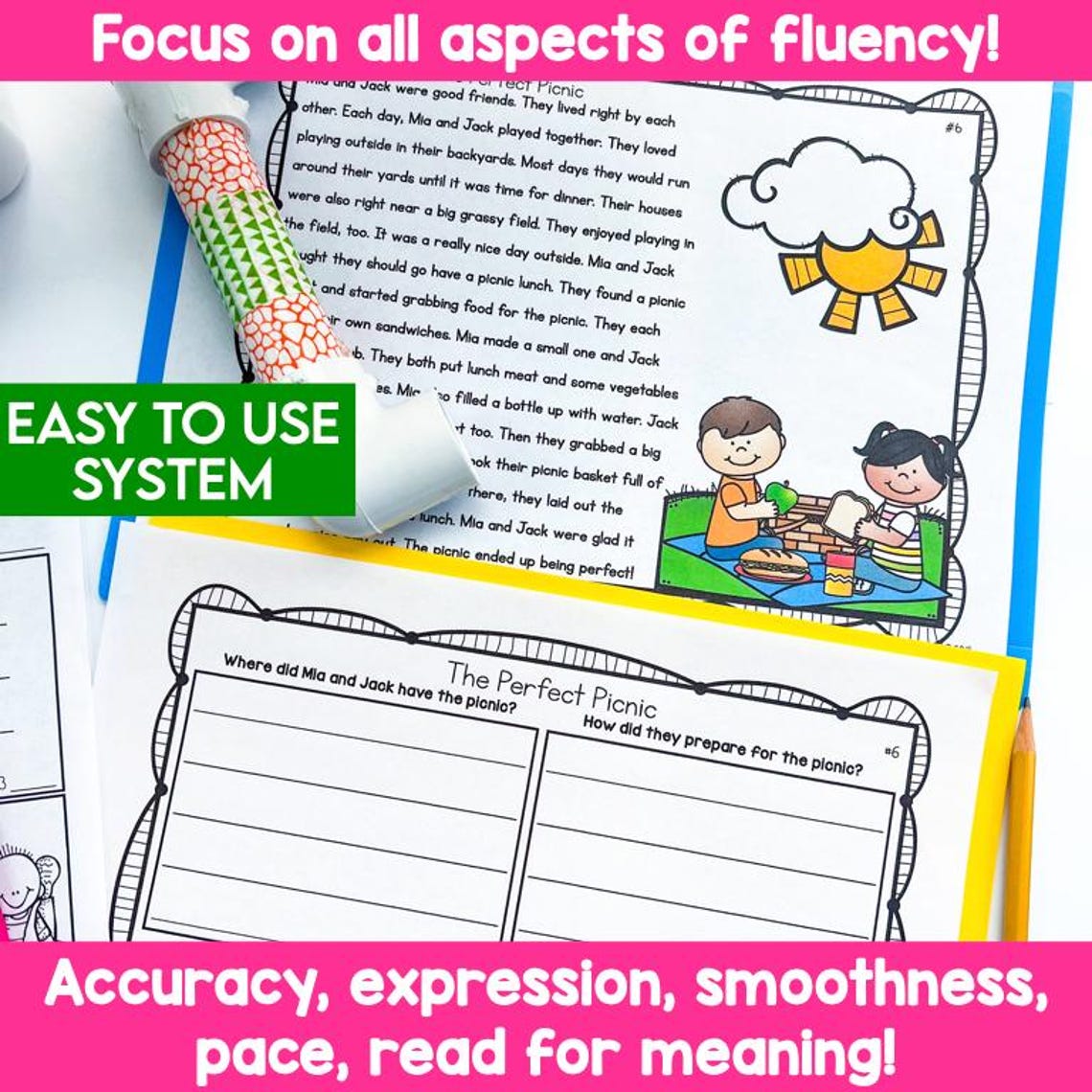 1st Grade Timed Reading Fluency Passages With Comprehension Questions ...