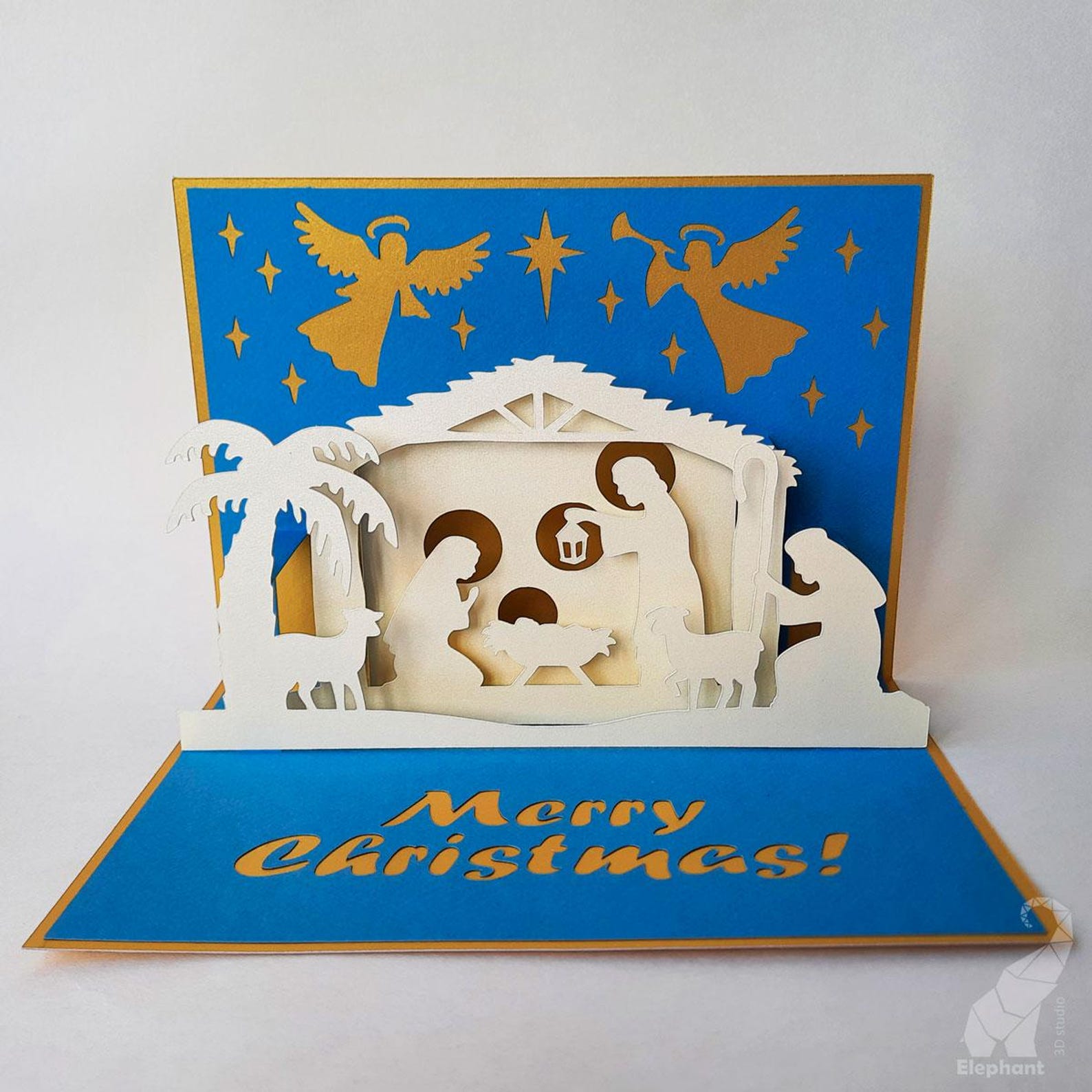 Pop-up Christmas Card SVG Template for Cricut Nativity Scene, 3d ...