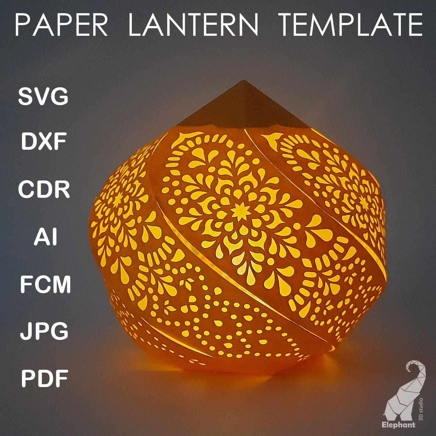 Paper Lantern Svg for Cricut, Dxf for Silhouette, Fcm for Brother ...
