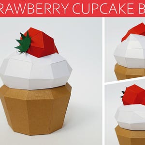 3D Papercraft Cupcake Box Bundle, Low Poly Paper Cupcake Gift Box ...