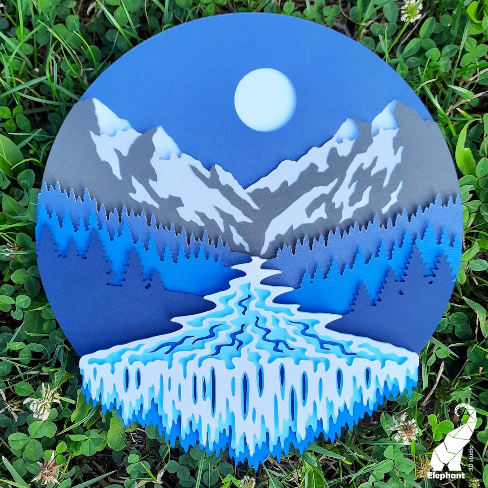 3D Layered Waterfall Svg Cut File, Layered Mountain River Svg, 3d ...