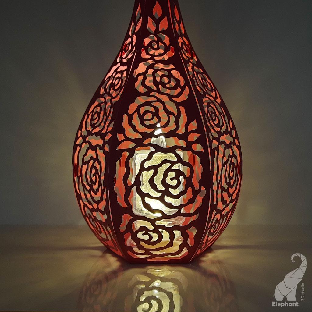 3D Paper Lantern With Floral Pattern Svg for Cricut, Unusual Cardstock ...