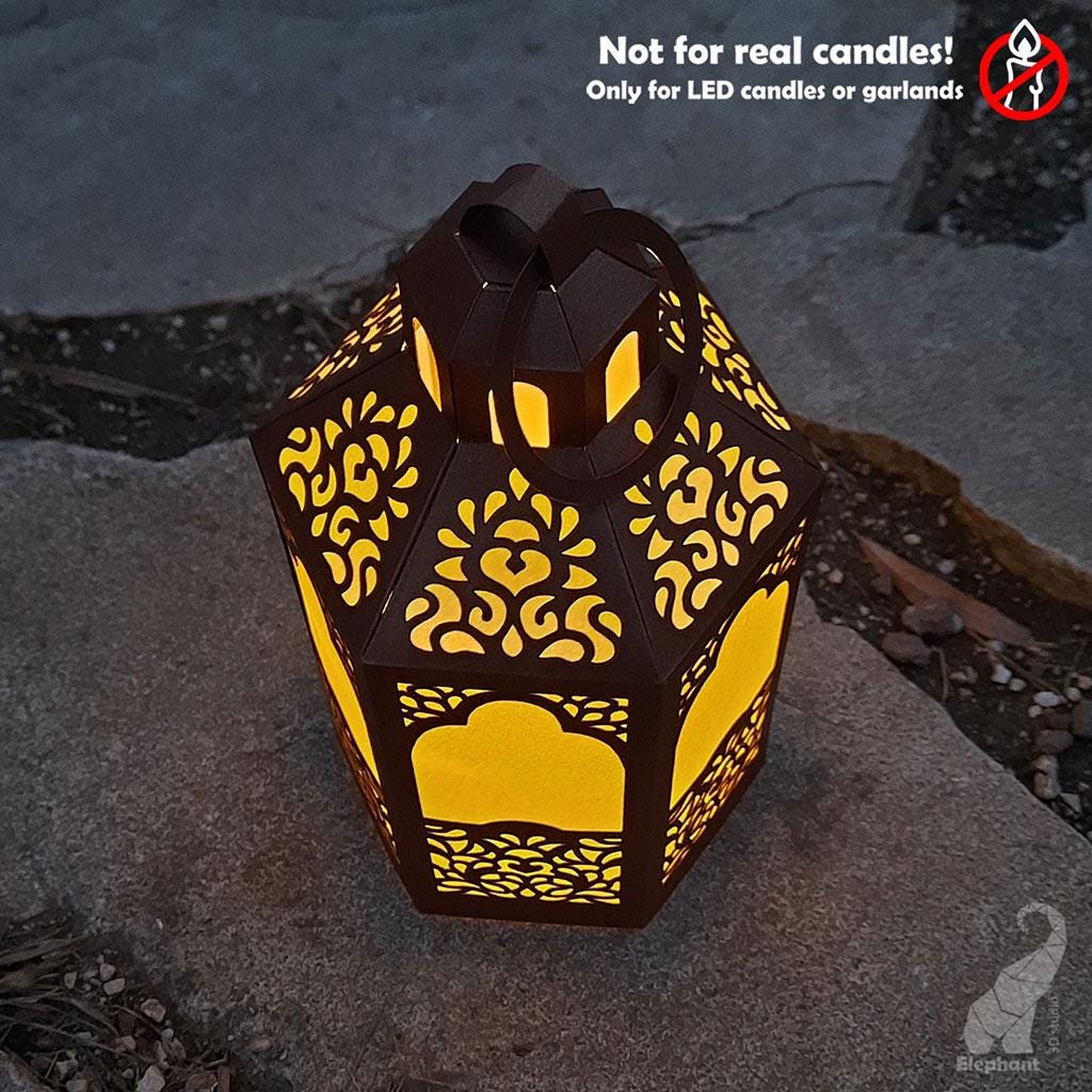 3D Paper Lantern SVG for Cricut, 3d Lantern Papercut Template, LED ...