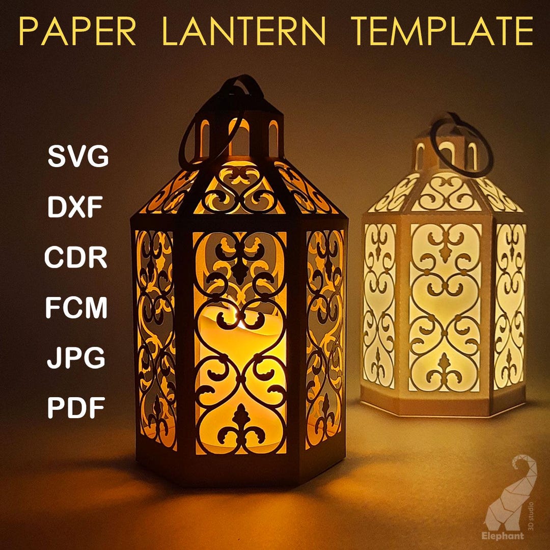 Lantern SVG Cut Files for Cricut, 3D Paper Lantern Svg Template, 3d ...