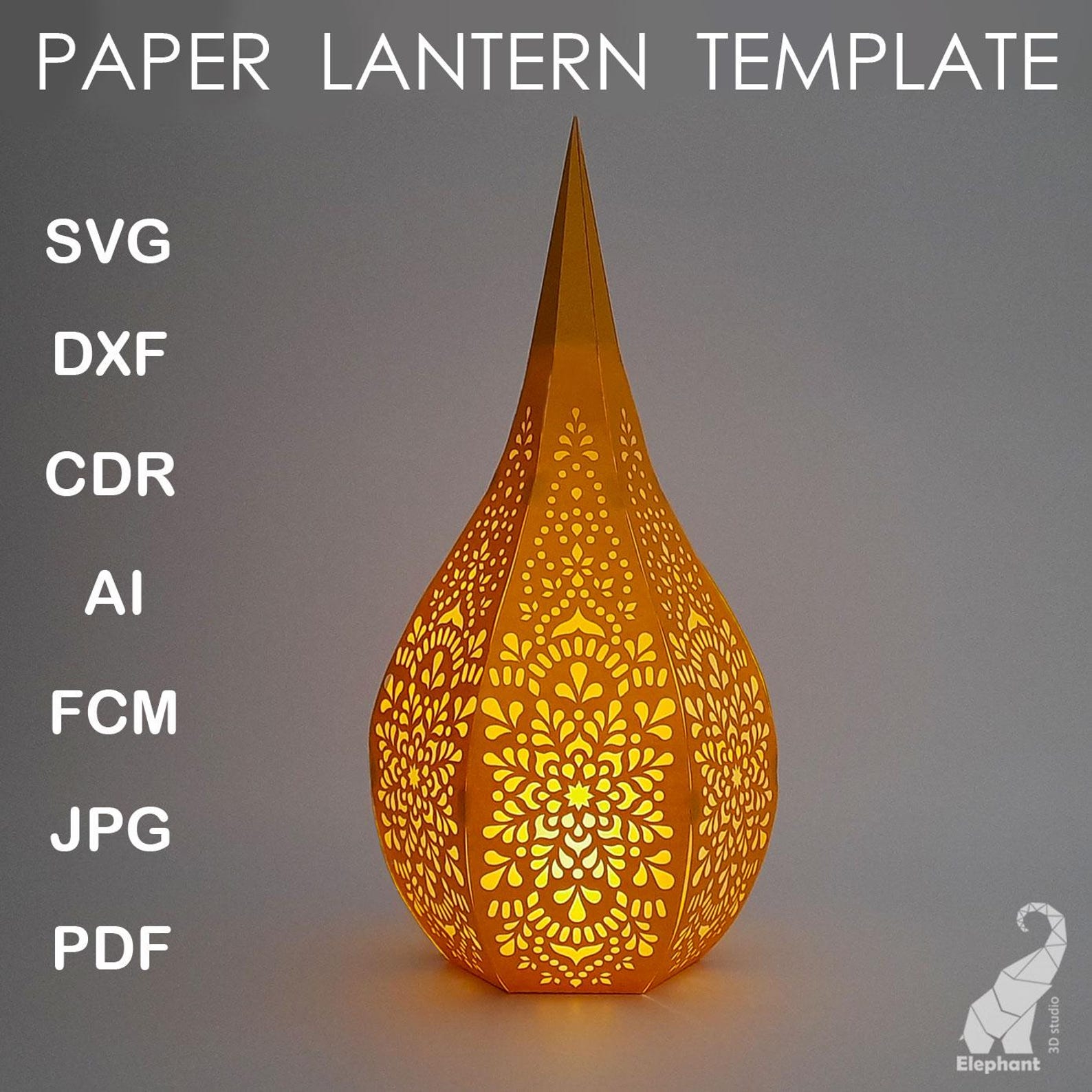 Moroccan Lantern Cut Files, 3D Paper Lantern Svg File, Cardstock Lamp ...
