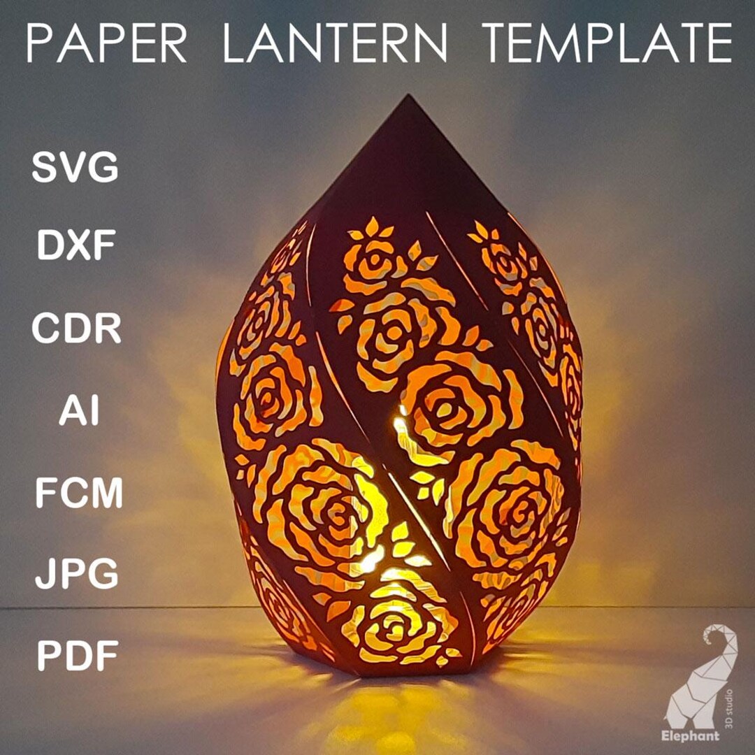 Flower 3D Paper Lantern Svg for Cricut, Dxf for Silhouette, Fcm for ...
