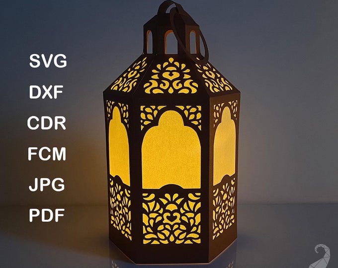 3D Paper Lantern SVG for Cricut, 3d Lantern Papercut Template, LED ...