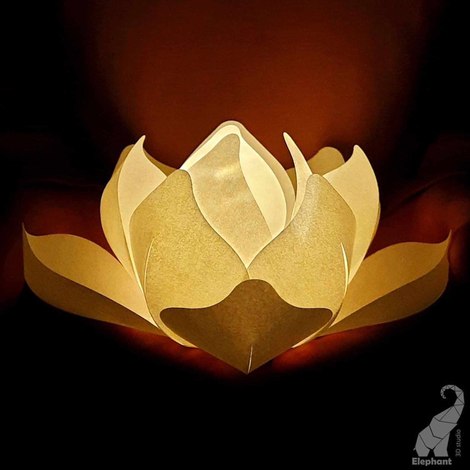 3D Paper Lantern Lotus Flower SVG Cut Files for Cricut, DXF Cutting ...