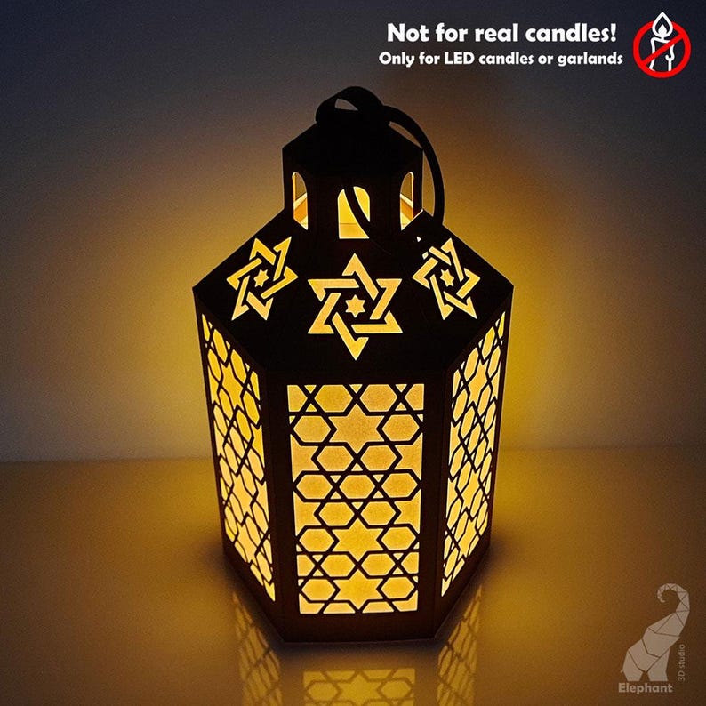 3D Paper Lantern Bundle SVG Cut Files for Cricut, Lantern SVG Template ...