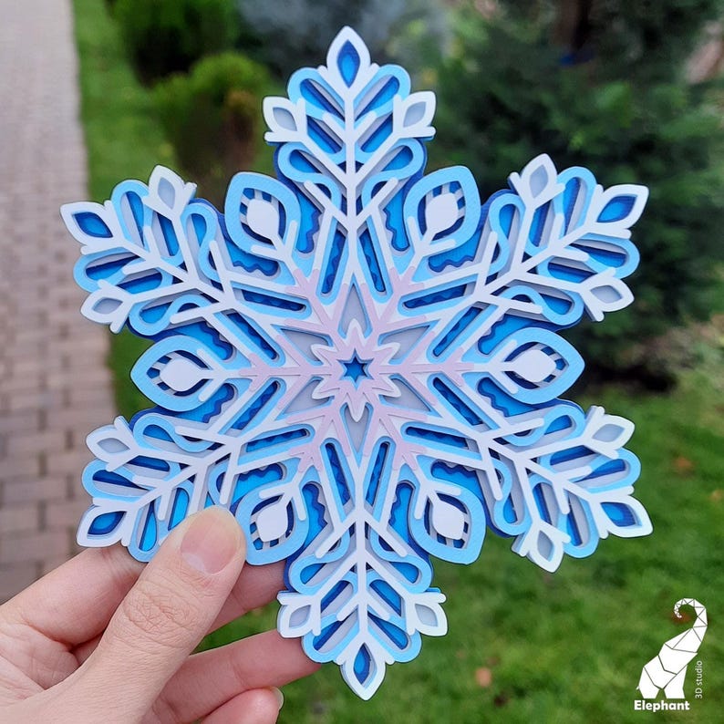 3D Layered Snowflake SVG Cut File, Christmas Cricut Project - Etsy